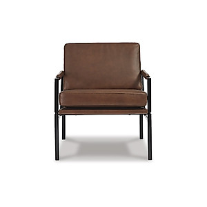 Signature Design by Ashley Puckman Mid-Century Modern Leather Accent Chair, Brown