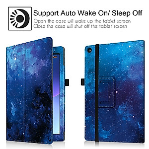 Famavala Folio Case Cover for 10.1" Fire HD 10 Tablet (Previous 9th / 7th / 5th Generation, 2019/2017 /2015 Release) (BlueSky)