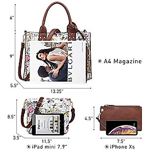 Dasein 3pcs Women Handbag Wallet Top Handle Satchel Purse Hobo Crossbody Shoulder Bag Tote Bag with Studs