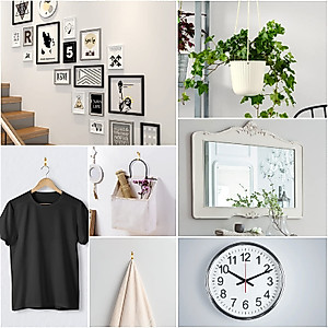 184 Pieces Picture Hanging Kit, 20lb, 30lb, and 50lb Picture Hangers, Metal Picture Hanging Hooks with Nails, on Drywall, Wooden Wall(Gold)