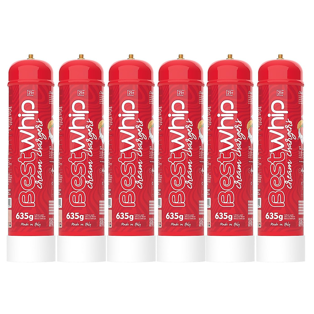 BVV Best Whip Food-Grade Nitrous Oxide 99% (635g / 321 liters) Made in Italy-Single