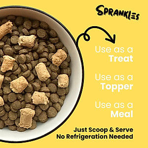 SPRANKLES Freeze Dried Dog Food for Small & Large Breeds Dogs, 16 Oz Chicken Dog Food Toppers for Picky Eatres, Made in USA - Grain Free & All Natural Freeze Dried Dog Treats Made with 96% Meat Organs