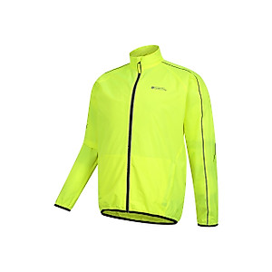 Mountain Warehouse Force Mens Reflective Water-Resistant Running Jacket Yellow Small