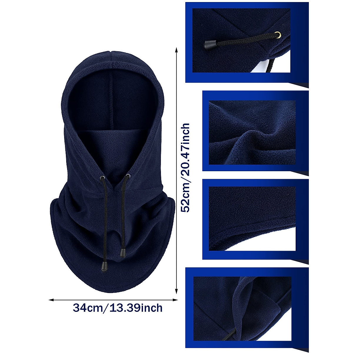 3 Pieces Camo Balaclava Face Mask Hunting Face Mask Balaclava Hats for Outdoor Sports (Drawstring Style, Large)