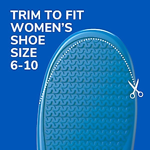 Dr. Scholl's Memory Fit Plus Massaging Gel, Comfort Insoles, Memory Foam & Gel, All-Day Comfort, Arch Support, Distributes Pressure,Shock Absorbing,Trim Insert to Fit Shoe, Women Size 6-10, 1 Pair