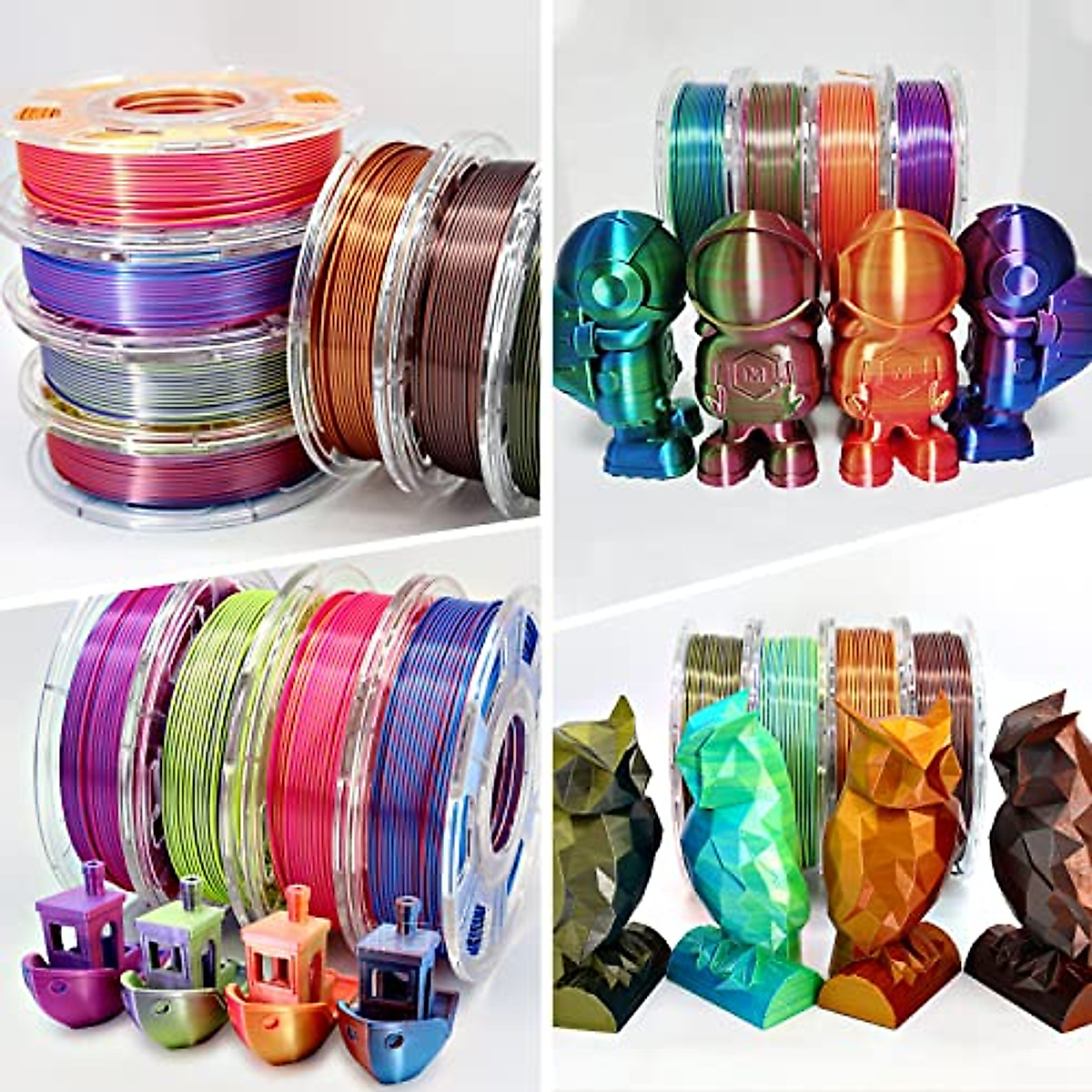 IWECOLOR 3D Printer Filament,1.75mm PLA Fit Most FDM Printer,1 KG Spool, Dimensional Accuracy +/- 0.03 mm 3D Printing Filament(Blue&Red)