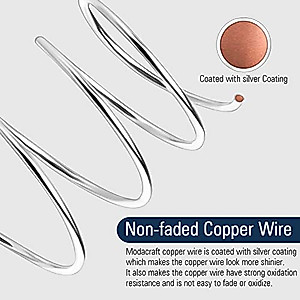 18 Gauge Silver Jewelry Wire with 4 in 1 Plier modacraft 65FT Craft Wire 1 MM Tarnish Resistant Copper Wire ​Beading Wire for Jewelry Making Supplies and Crafting