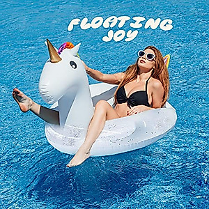 Boxgear Inflatable Float, Glitter Sequin Animal Pool Floats, Swimming Pool Ring, Pool Inflatables for Kids and Adults, Pool Toys Inflatable Unicorn Pool Float, 36 Inch Water Float (36 Inch)