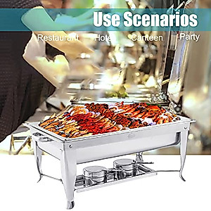 ORDINNER KIT 2 Pack 8QT Chafing Dish Buffet Set,Buffet Severs and Warmers Stainless Steel Chafer Set with Foldable Frame Chafing Server Set Food Warmer for Parties Catering Chafers C309