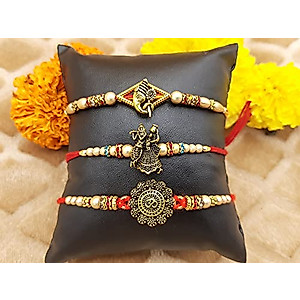Rakhi for Brother,Stylish Bracelet God Idol RAKHI with BEST Design - Thread Raksha bandhan Rakhi Gift, Wrist bands for loving/Brother Sister, Father & Friends. (Rakhi Design 1, Small)