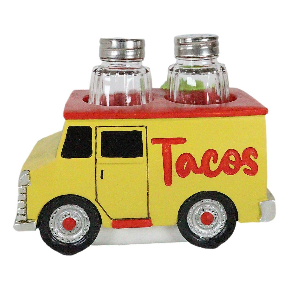 Ebros Gift Cinco De Mayo Fiesta Party Taste Of Mexico Tex-Mex Taco Food Truck Hot And Fresh Salt And Pepper Shakers Set Holder Figurine 6.25"Long Tacos Kitchen Dining Bar Countertop Table Accent