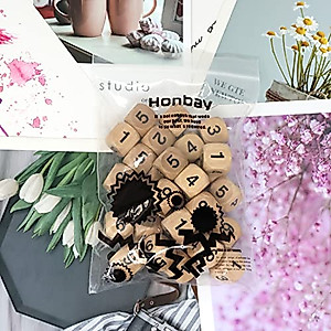 Honbay 30PCS Wooden Dice Six Sided Dice Blocks with Rounded Corners for Games DIY Crafts and Art Projects (16mm)