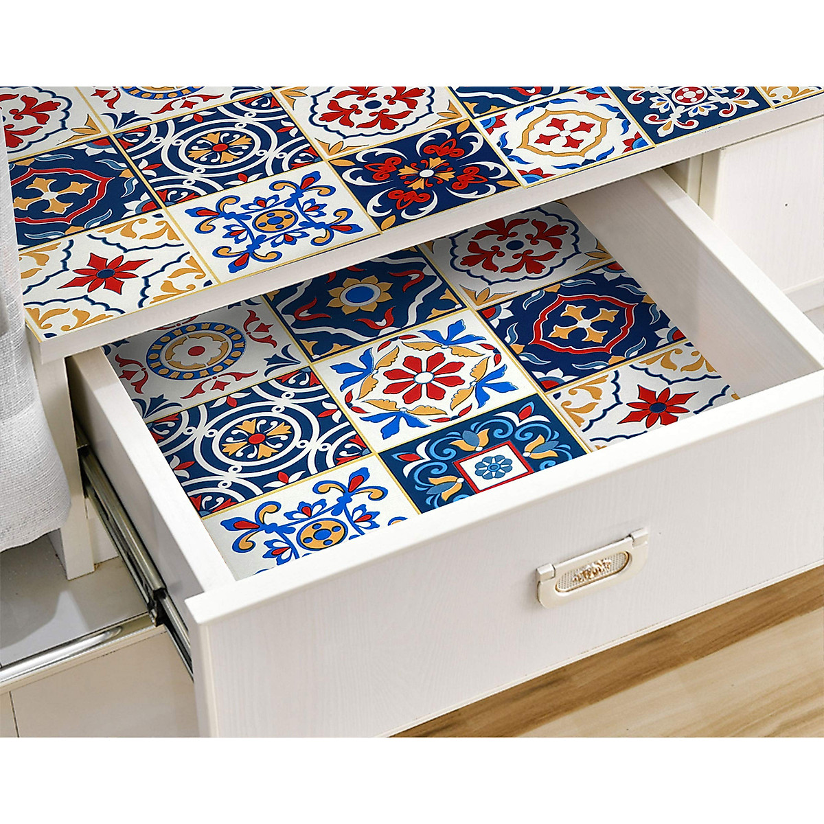 17.7"x197.11" Pattern Contact Paper Self Adhesive Drawer and Shelf Liner Creative Covering Peel and Stick Wallpaper Removable Fast to Clean for Shelves, Drawer,Desk ,Cabinet ,Kitchen, Vinyl Rolls