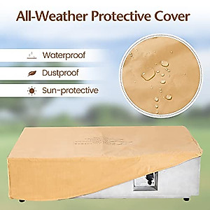 Giantex Outdoor Fire Pits 48-Inch - Rectangle Patio Propane Gas Fire Pit Table W/ Lava Rocks & Protective Cover, 40,000 BTU Heat Output, Deck Firepit for Outside, Backyard, Poolside, Garden, Gray