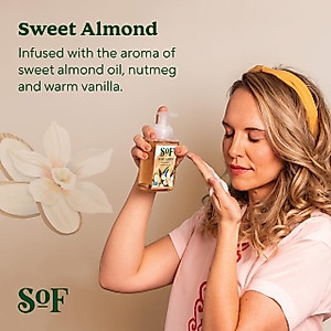 SoF Hydrating Foaming Hand Wash - With Organic Agave Nectar & Coconut Oil- Vegan & Non GMO- Free From Phthalates, Sulfates & Parabens- Sweet Almond - 8 oz Bottle 3 Pack