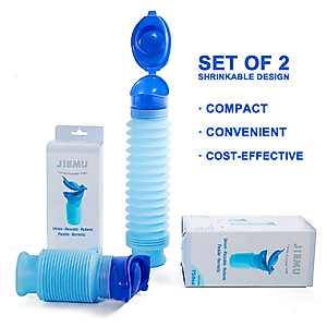 Set of 2 Portable Travel Urinal, Collapsible Urinals for Men and Women, Reusable Kids Potty, Personal Pee Bottle for Outdoor Camping, Long Road Trip and in Traffic
