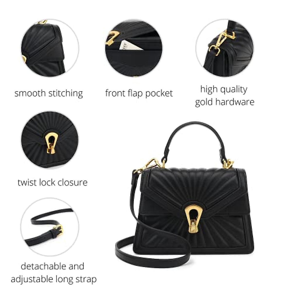 Scarleton Crossbody Bags for Women, Handbags for Women, Top Handle Satchel Purses for Women, Shoulder Bag Purse, H210001 - Black