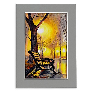 16x20 Mat Bevel Cut for 12x18 Photos - Acid Free Mid Grey Precut Matboard - for Pictures, Photos, Framing - 4-ply Thickness