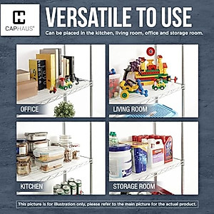 CAPHAUS NSF Commercial Grade Heavy Duty Wire Shelving w/Wheels, Leveling Feet & Liners, Storage Metal Shelf, Garage Shelving Storage, Utility Wire Rack Storage Shelves, 36 x 18 x 76 4-Tier No Liner