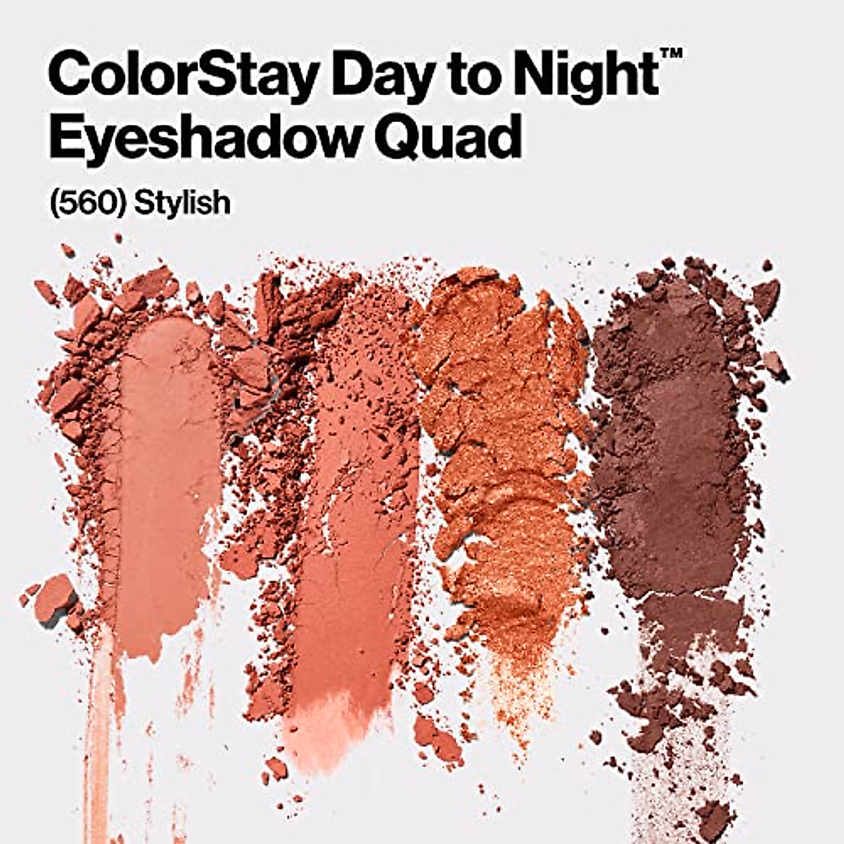 Revlon ColorStay Day to Night Eyeshadow Quad, Longwear Shadow Palette with Transitional Shades and Buttery Soft Feel, Crease & Smudge Proof, 560 Stylish, 0.16 oz