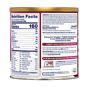 Enfagrow Enspire Toddler Nutritional Drink with Lactofrerrin, DHA, and MFGM for Brain Support and Immune Health, Non-GMO, Powder Tub 24 Oz, Pack of 4