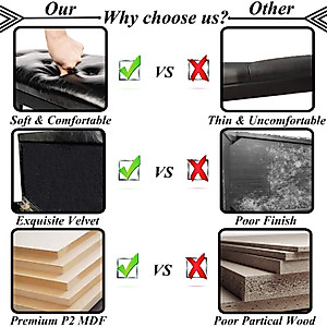 Bonnlo Wooden Double/Duet Piano Bench with Storage and Thick Cushion Faux Leather Padded Piano Stool Artist Duet Seat- Black