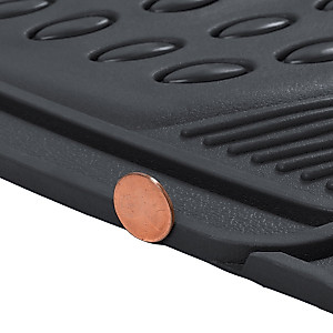 BDK Proliner All Weather Rubber Auto Floor Mats and Trunk Cargo Liner - Front & Rear Heavy Duty Set Fit for Car SUV Van and Truck, Black, 4 Pieces (Trim to Fit)