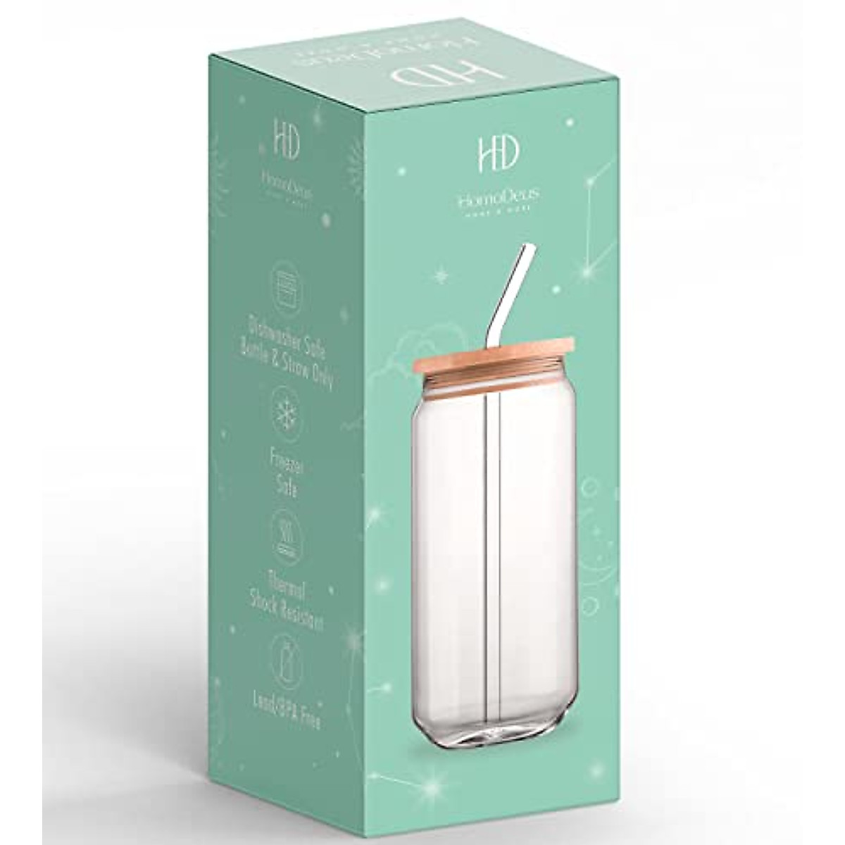 18oz Iced Coffee Cup | Beer Can Glass | Coffee Glass Cup with Lid and Straw | Taurus Zodiac Gifts for Women and Men (Packaging May Vary)