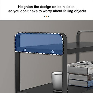 Modern 2 Tier Metal and Wood Storage Shelf - Multi-Purpose Bookshelf and Organizer for Home and Office - Easy Assembly, Stylish and Space-Saving Design in Black