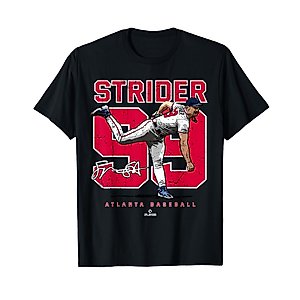 Number and Portrait Spencer Strider Atlanta MLBPA T-Shirt