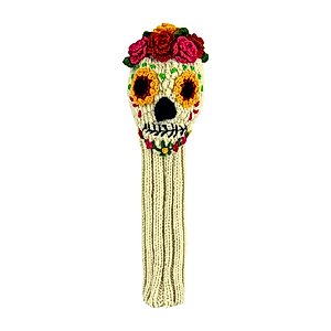 Sugar Skull Day of The Dead Knit Fairway Golf Club Headcover by Sunfish