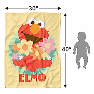 LOGOVISION Sesame Street Lightweight Baby Blanket, 30&quot;X40&quot;, Flowers for You Unisex for Infants Girls &amp; Boys
