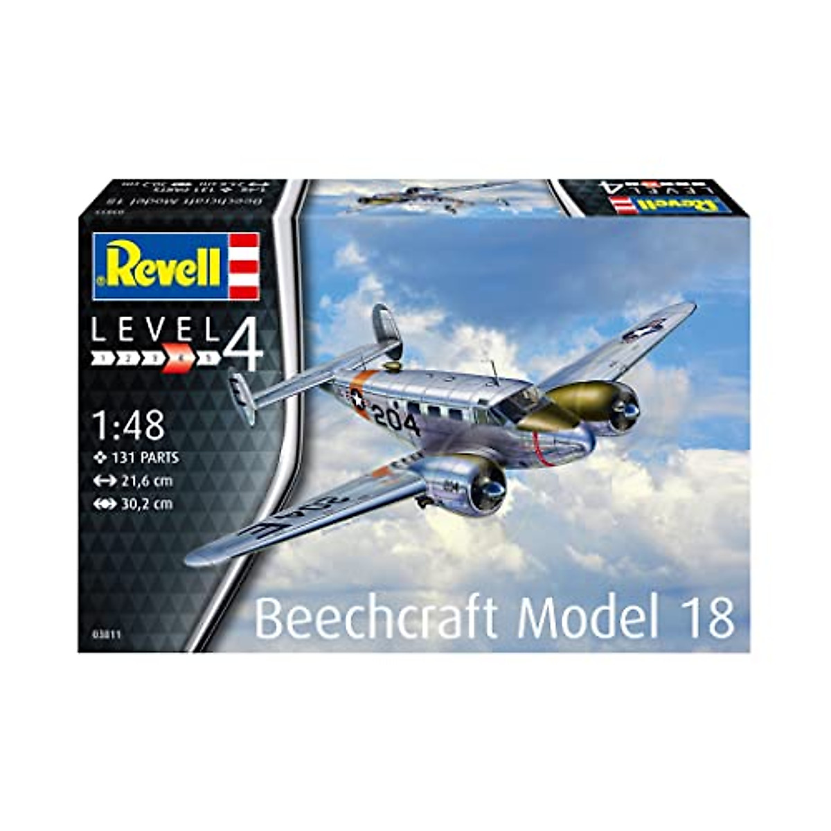 Revell 03811 Beechcraft Model 18 1:48 Scale Unbuilt/Unpainted Plastic Model Kit