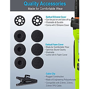 commountain CP200D CLS1410 Earpiece Compatible for Motorola Radios R2 CLS1110 CP100D CP200 CP185 BPR40 BPR40D DTR700 DTR650 RDU4100 RDU4160D RMU2040 RMU2080D CLS CP, G Earhook Headset Ear Piece-2 Pack