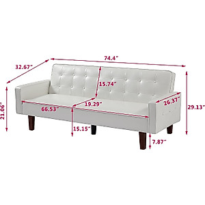 FANYE White PU Leather, Twin