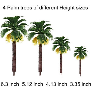 AnyBack Diorama Rain Forest Tropical Model Trees Bushes Jungle Décor Kit Hobby Train Scenery Set Supplies Miniature Palm Coconut Oak Figurines Artificial Plants Toys with Green Leaves 27