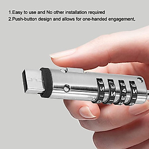 Laptop Cable Locks Combination Cable Lock 4 Digital Password Security Anti Theft Lock for USB Devices Equipment Notebook Computer