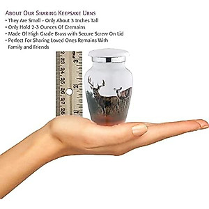 BOLD & DIVINE Keepsake Cremation Urns for Human Ashes - Decorative Urns, Urns for Human Ashes Female & Male, Urns for Ashes Adult Female, Funeral Urns | Mini Urn Set of 4 Deers