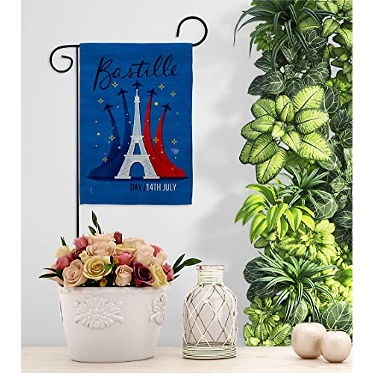 Ornament Collection Bastille 14th July Garden Flag Set Wood Dowel Regional Day French National CelebrationFrance Country House Decoration Banner Small Yard Gift Double-Sided, Made in USA