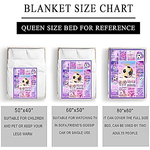 Soccer Blanket Ultra Soft Flannel Soccer Throw Blanket Soccer Gifts for Girls Women Soccer Team Soccer Lover Gifts for Kids Teens Adults 50"x40"