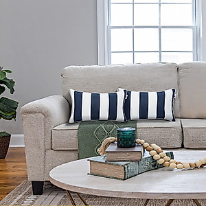 JMKaixin Outdoor Lumbar Pillows Waterproof Set of 2 Decorative Pillows with Inserts 12×20 Inch Outdoor Pillow for Patio Furniture