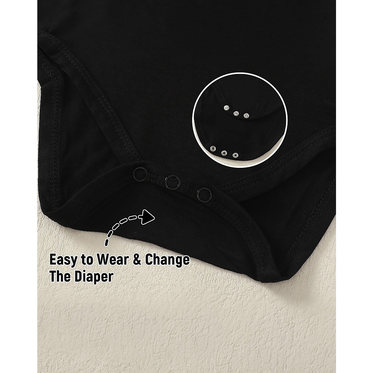 DEFAHN 2PCS Bamboo Baby Rompers Unisex Onsies Solid Short Sleeve Baby Bodysuit 3-6 Months Black