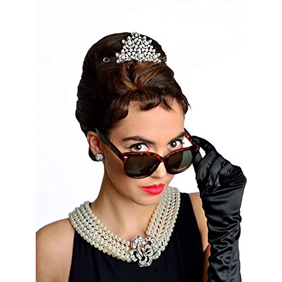 Utopiat Adult Pearl Tiara Hair Piece for Girls | Inspired by Breakfast at Tiffany's
