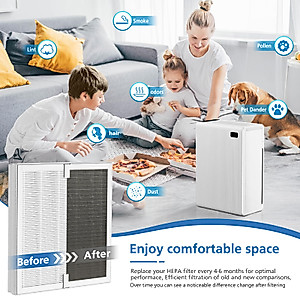 E-300L Replacement Filt-er Compatible with MOOKA and MOOKA FAMILY, H13 True HEPA Filt-er Replacement for Large Room （2 Pack）