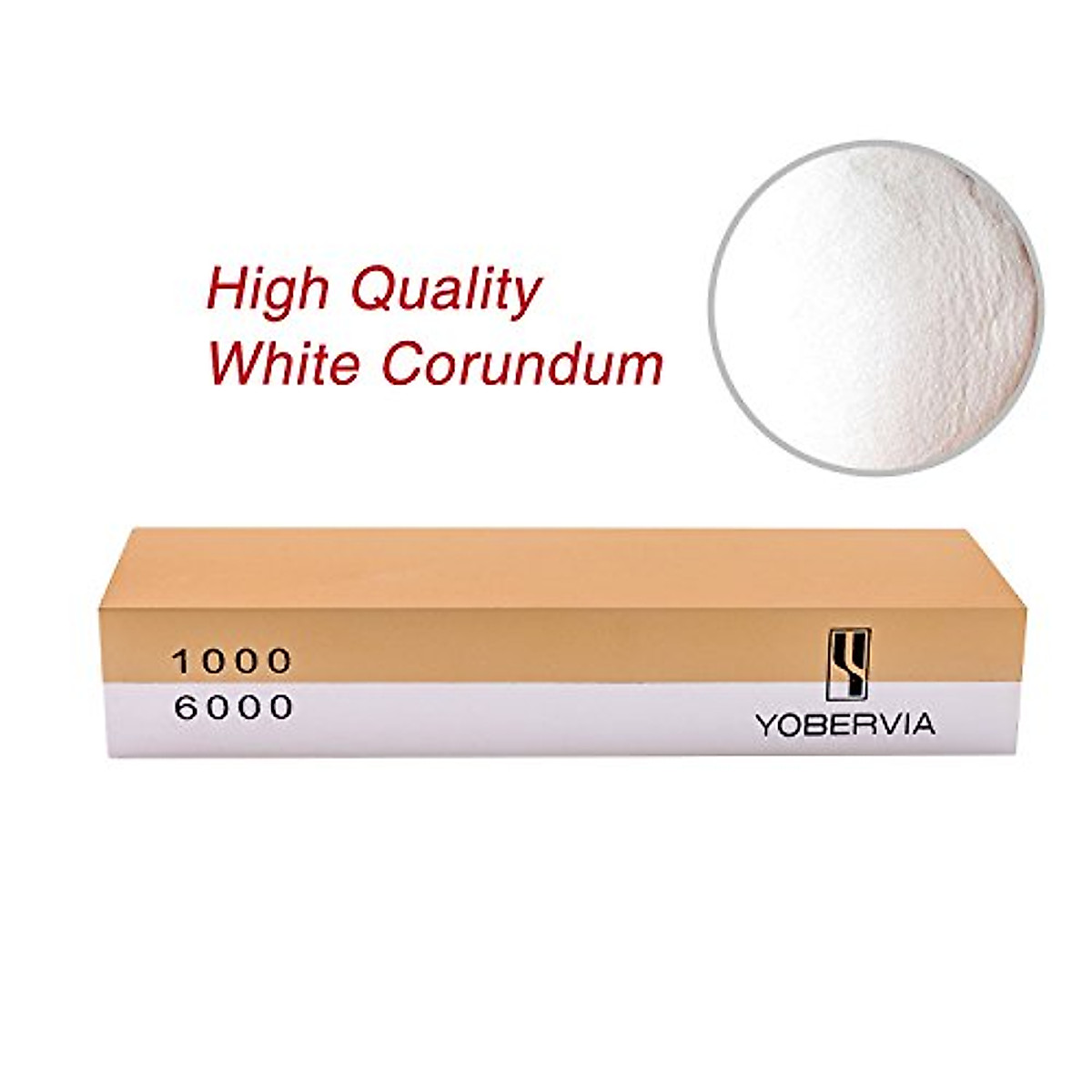 Knife Sharpening Stone, 2-Sided Whetstone with Non-Slip Base, Best Kitchen Blade Sharpener, Grit 1000/6000 Waterstone