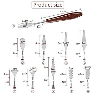 10 Pcs Palette Knife Set for Acrylic Wooden Handle Painting Pallet Knife Set Art Tools for Oil Paint Canvas