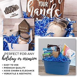 MagicWater Supply Crinkle Cut Paper Shred Filler (1 LB) for Gift Wrapping & Basket Filling - Sky Blue