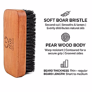 ZEUS Deluxe Beard Wash & Care Set – With Beard Wash, Refined Beard Oil & Palm Beard Brush (Verbena Lime)