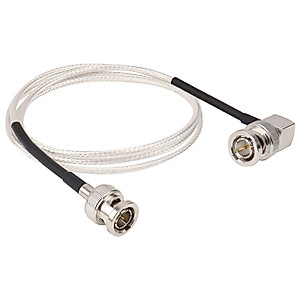 XRDS -RF 3G/6G SDI Cable HD-SDI BNC Male to Right Angle BNC Male 75 Ohm RG179 Jumper Cable 3ft for Surveillance Camera System Cables/CCTV/DVR