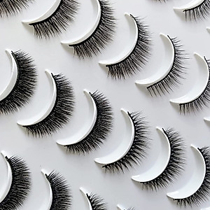 DAODER Lashes Short Eyelashes Natural Look Faux Mink Lashes Wispy Medium Length False Eyelashes 9~11mm Reusable Eye Lashes Pack Variety Styles 20Pairs Black